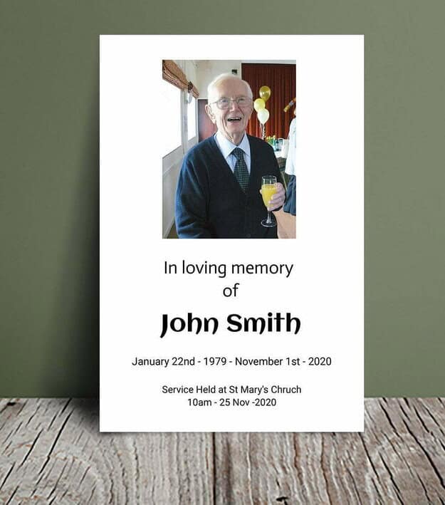 Editable sunflower funeral order of service 108 - Template Design ...