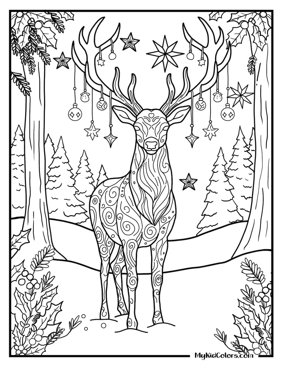 yule coloring pages free printable