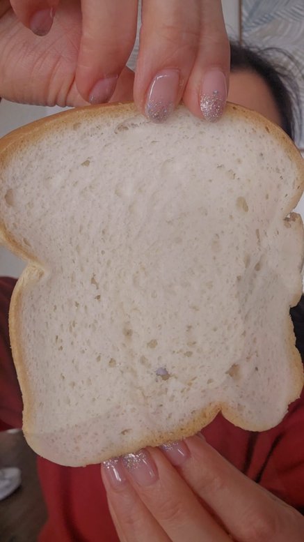 fiber in white bread slice