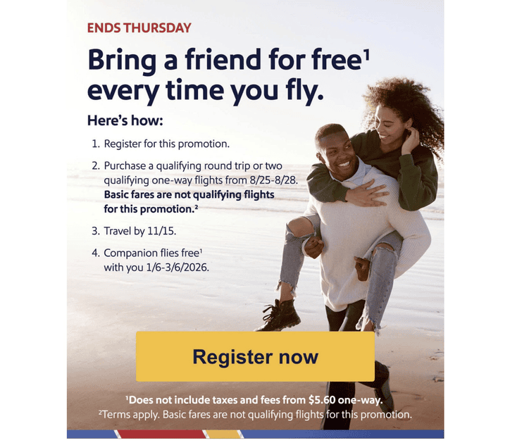 Last Call On Southwest Companion Pass Promotion 2025: Easy Path To 2-for-1