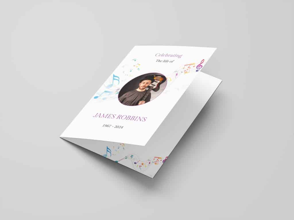 Music themed funeral order of service template 156 - Order Of Service ...