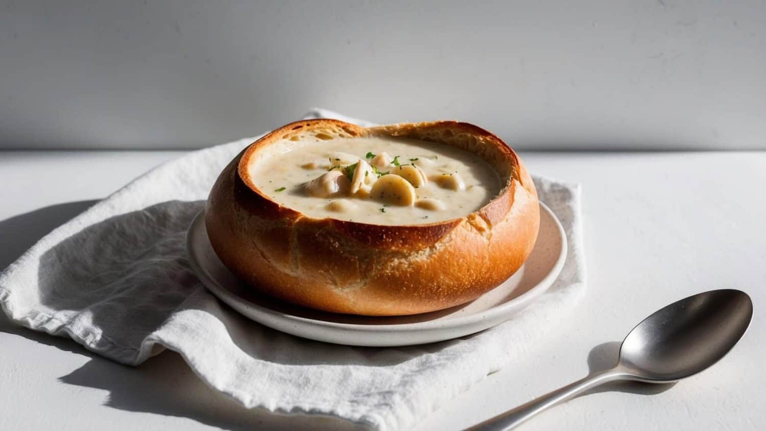 San Francisco-Style Clam Chowder in Bread Bowl | ReallyEats