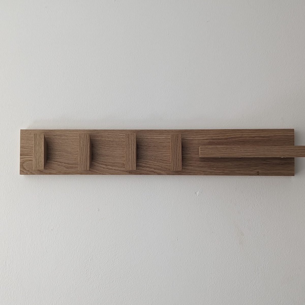 Solid Oak Coat Hooks With Shelf & Key Rack – Wood 'N' Pegs