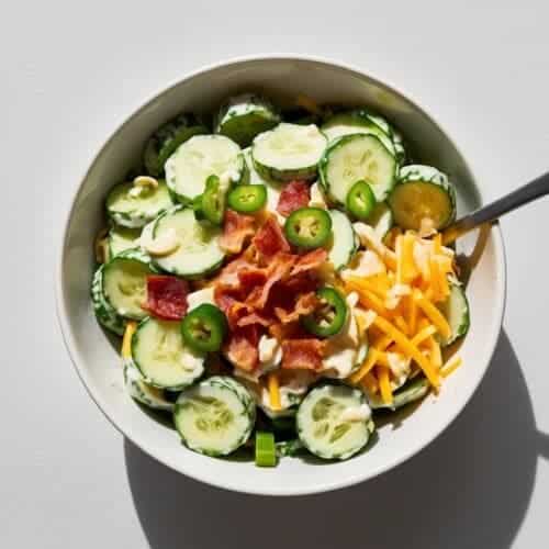 Jalapeño popper-inspired cucumber salad Recipe | ReallyEats