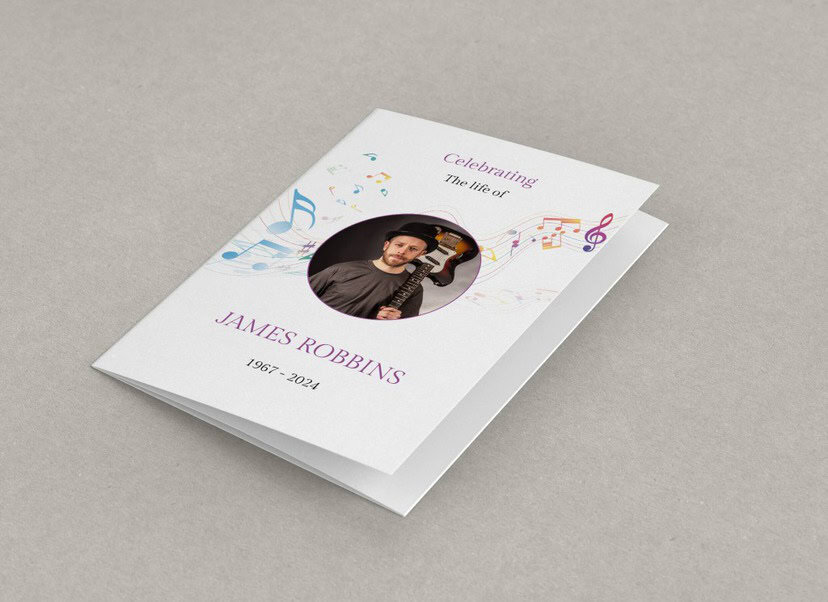 Music themed funeral order of service template 156 - Order Of Service ...