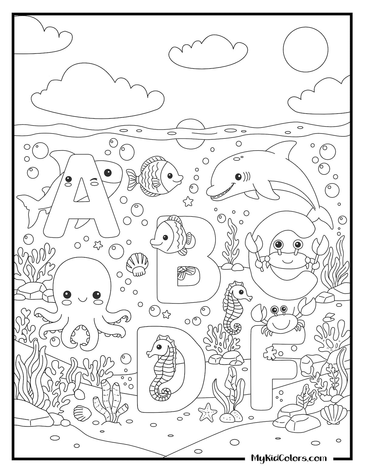 free coloring pages for kids letters