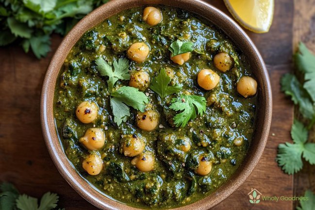 Chana Palak Recipe (Chole Palak) - Wholy Goodness