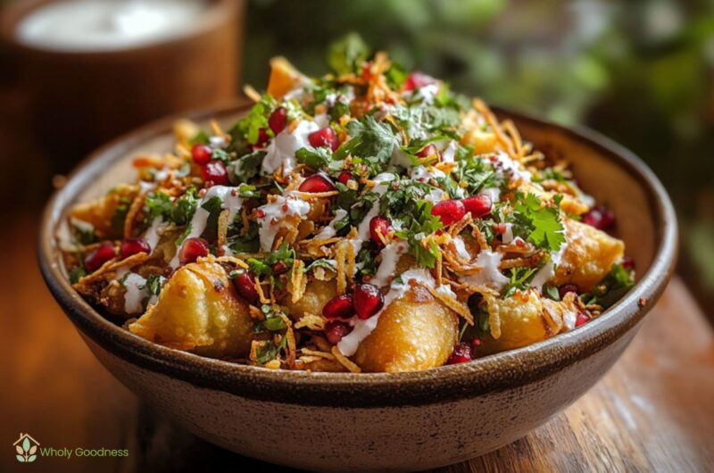 Samosa Chaat Recipe - Wholy Goodness