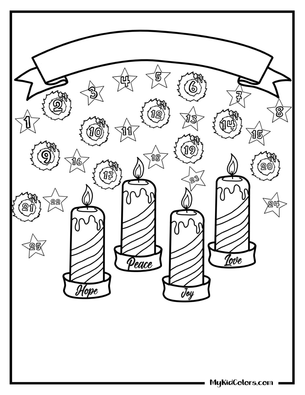 printable advent calendar coloring pages