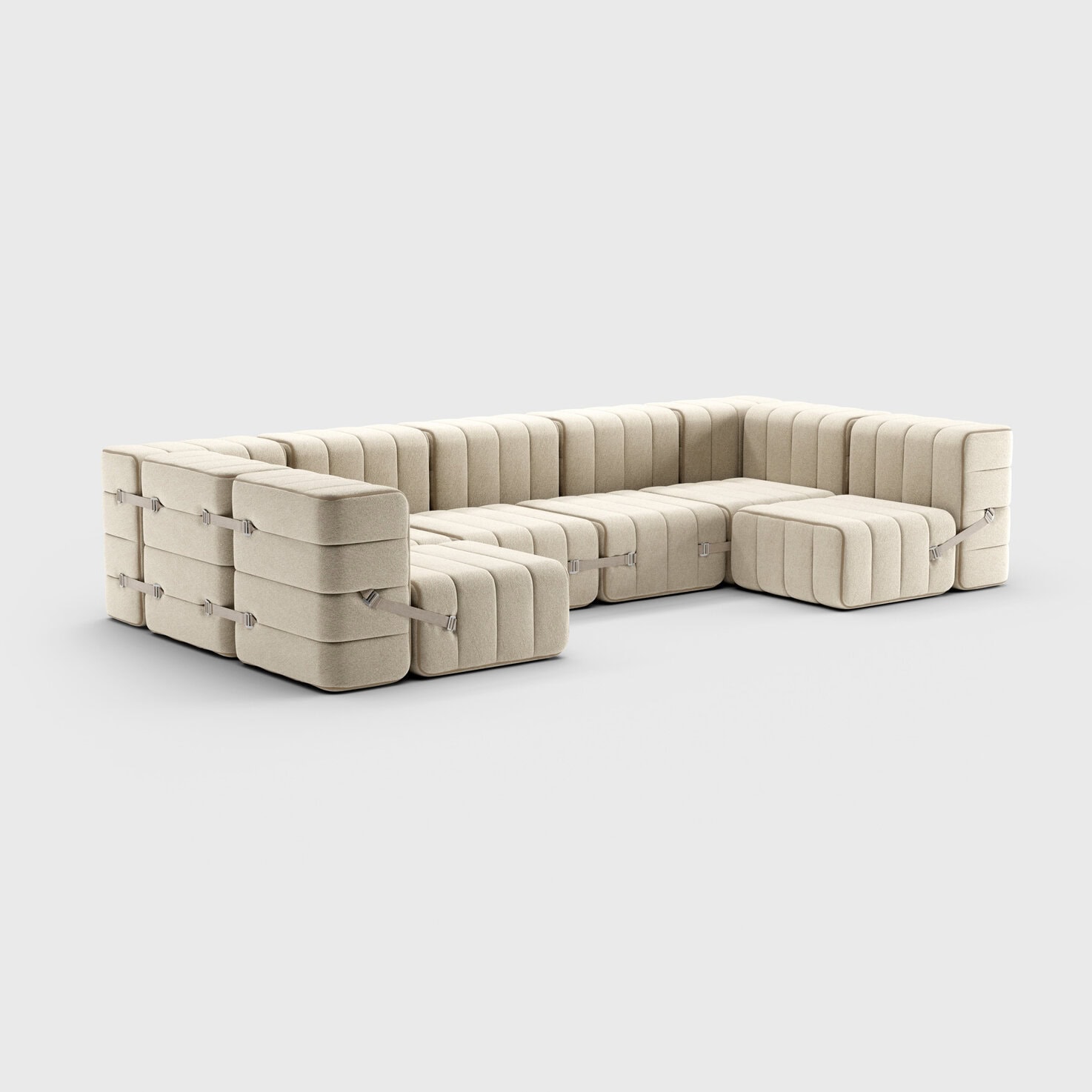 Modular lounge sofa in Jet fabric - 15 sofa modules