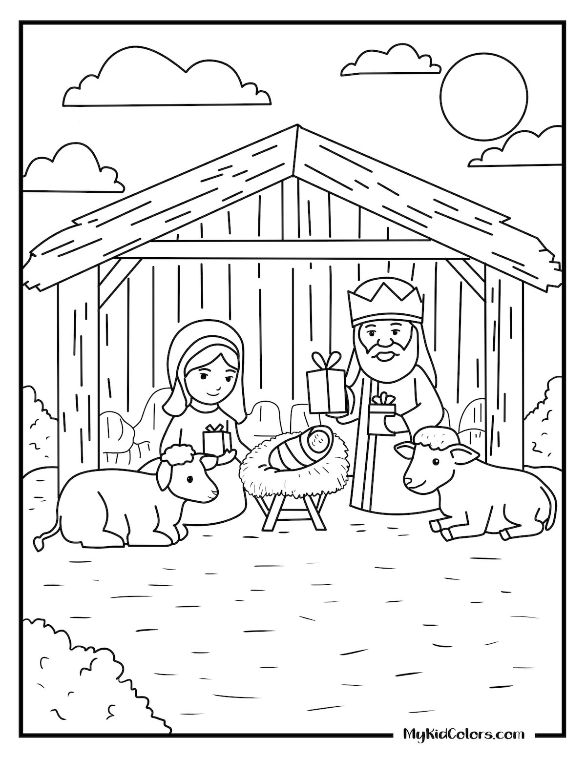 Free Nativity Coloring Pages for Kids | Jesus, Angels & Manger Scenes