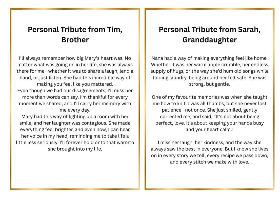 How to write a powerful funeral eulogy (2025) - Funeral Order Of Service Printing