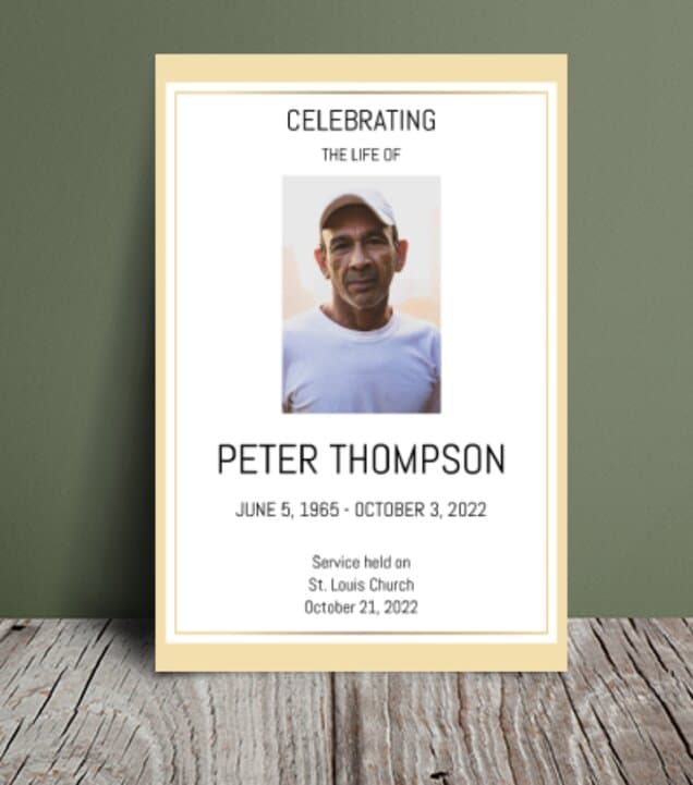 Simple funeral order of service 078 - Template Design - Funeral Order ...