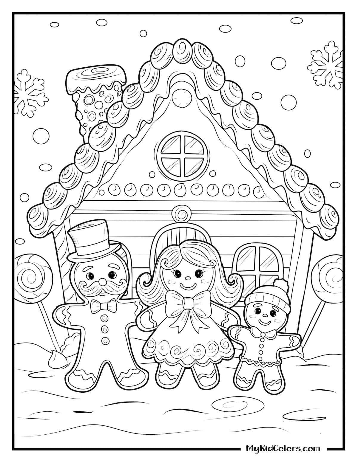 free gingerbread house coloring pages printable