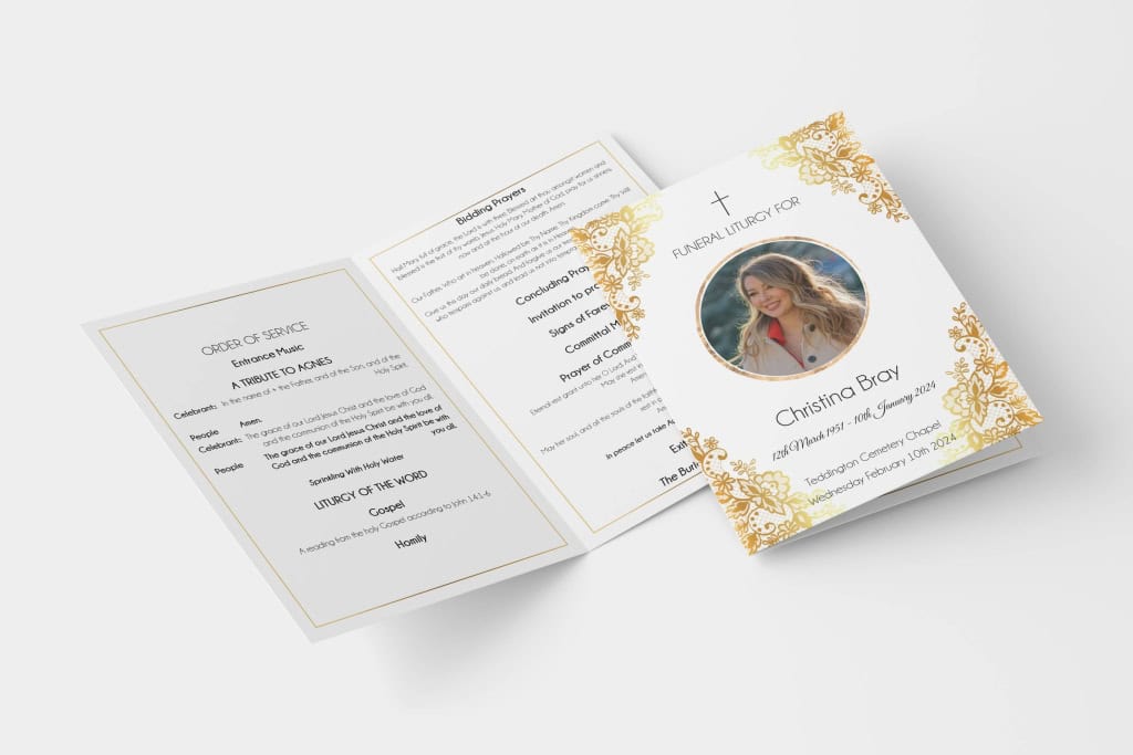 Catholic funeral order of service example - Order Of Service For Funeral Printing