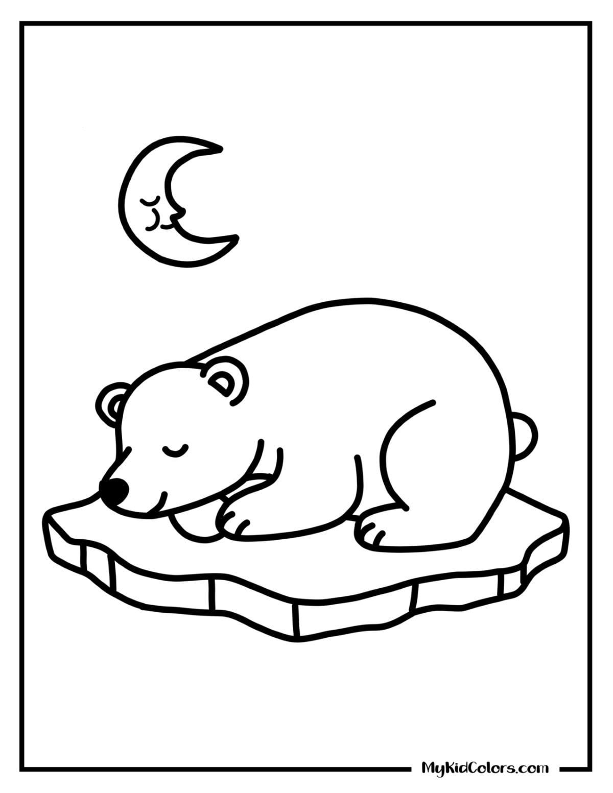 cute polar bear coloring pages printable