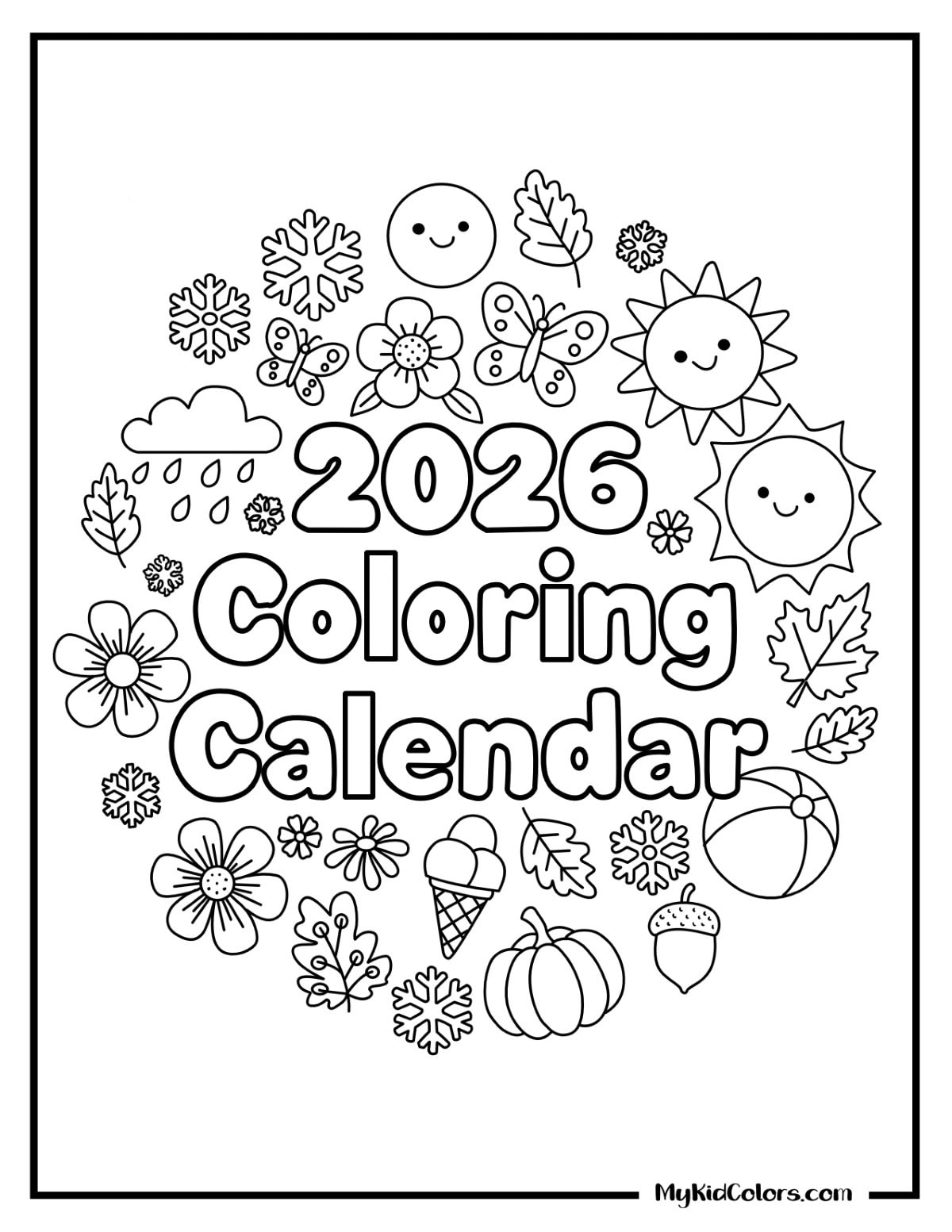 15 Free 2026 Calendar Coloring Pages (PDF Printables)