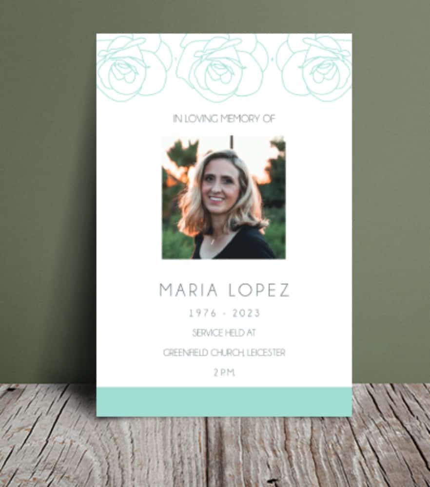 Simple funeral order of service 075 - Template Design - Funeral Order ...