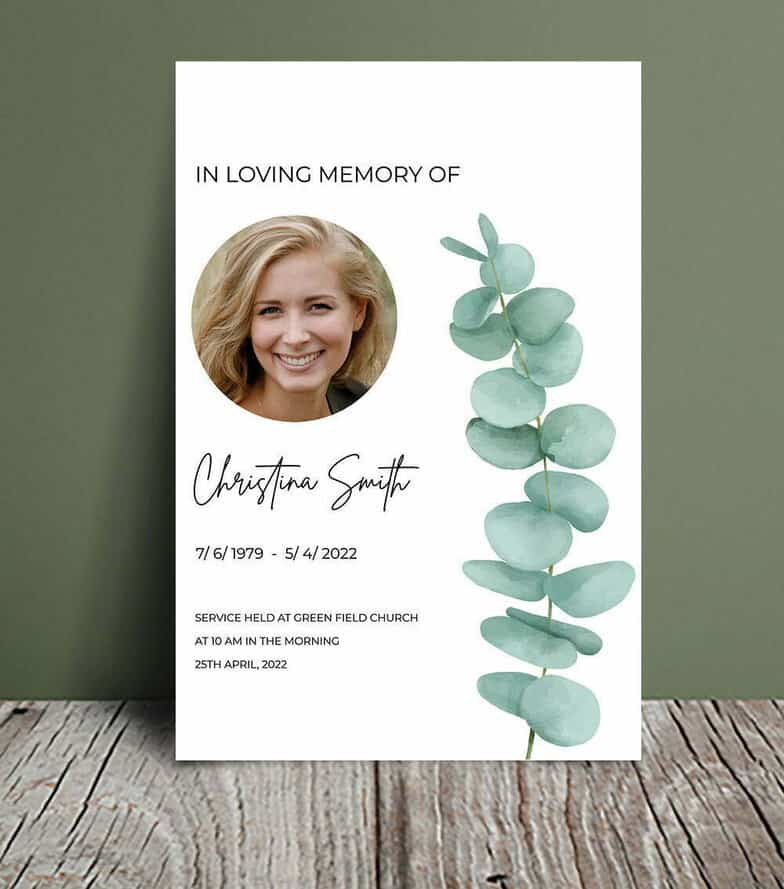 Editable sunflower funeral order of service 108 - Template Design ...