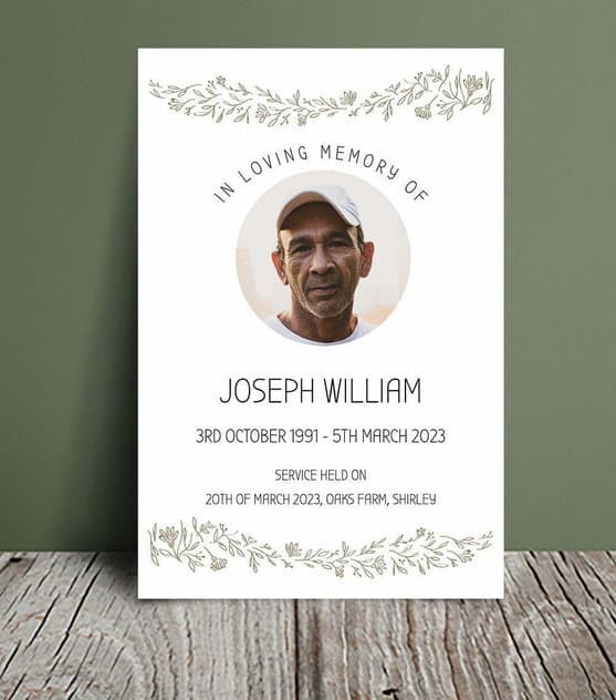 Editable sunflower funeral order of service 108 - Template Design ...