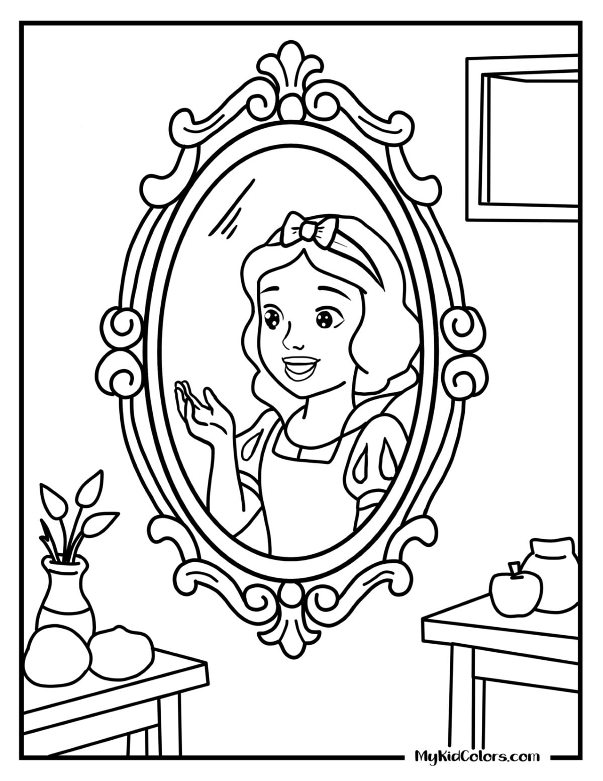 snow white color pages printable