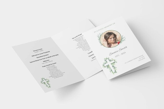 Funeral order of service with swirls (003) - Template Design - Funeral ...