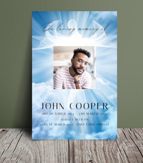 Blue and pink lilies funeral order of service template 115 - Funeral ...