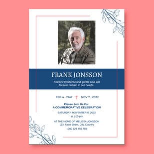 Non-Religious funeral order of service examples