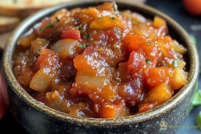 Onion Tomato Chutney Recipe - Wholy Goodness