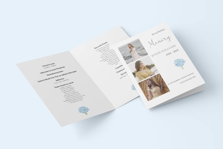 Eucalyptus funeral order program template (033) - Template Design ...