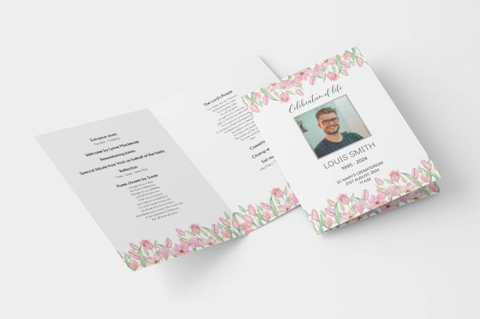 Colourful roses funeral order of service template 142 - Funeral Order ...