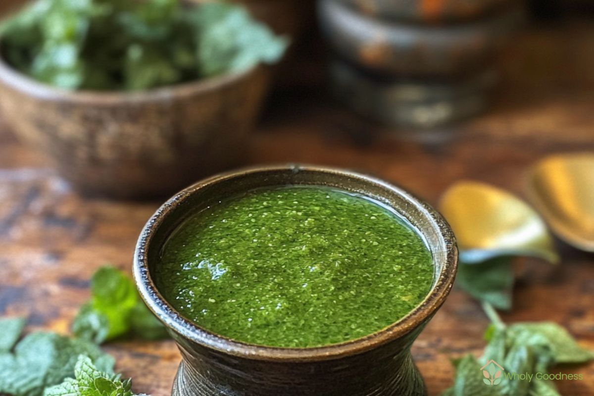 Coriander Mint Chutney Recipe (Indian Green Chutney) - Wholy Goodness
