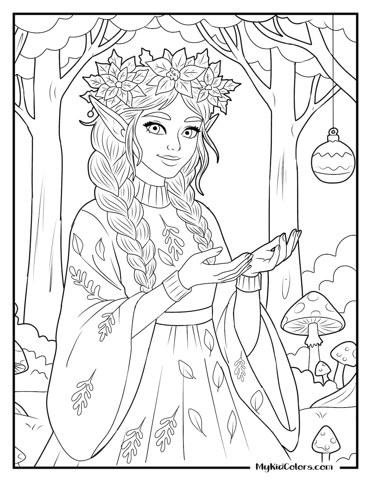 elves coloring pages for adults