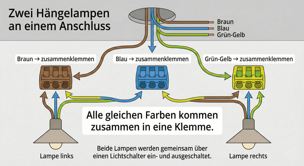 Zwei Lampen An Einem Anschluss