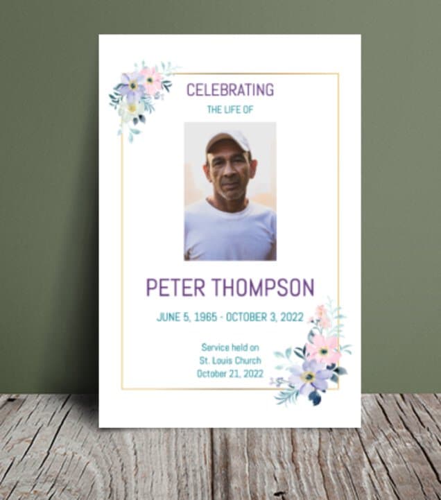 Editable green funeral order of service 025 - Template Design - Funeral ...