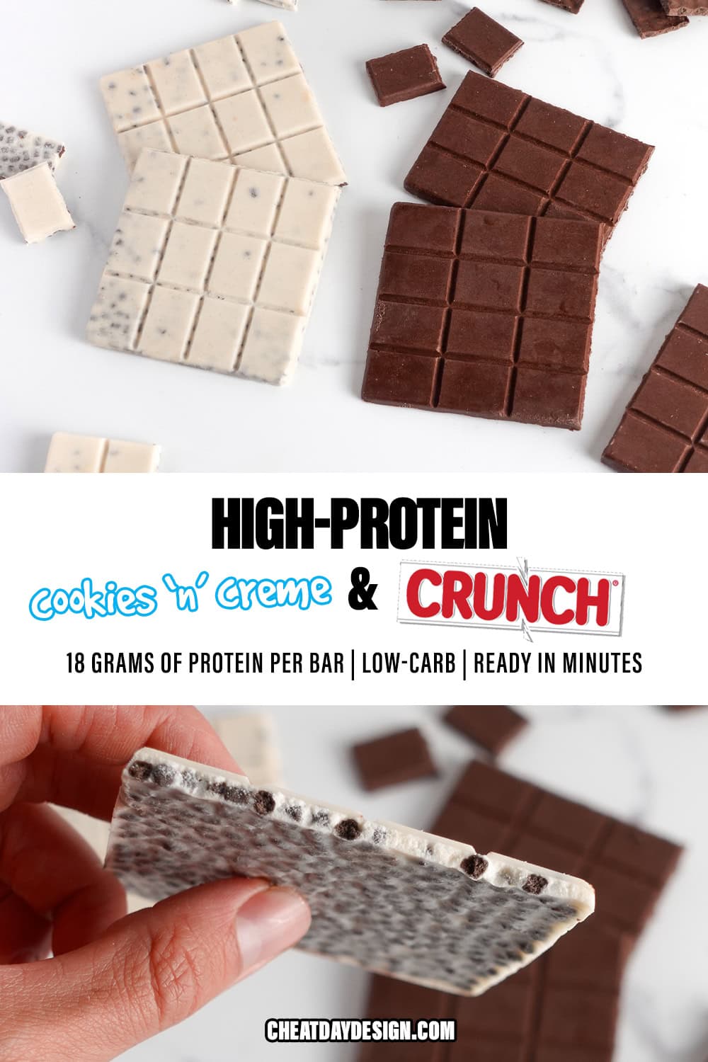 Protein Chocolate Candy Bars (Cookies 'N Cream & Dark Chocolate)