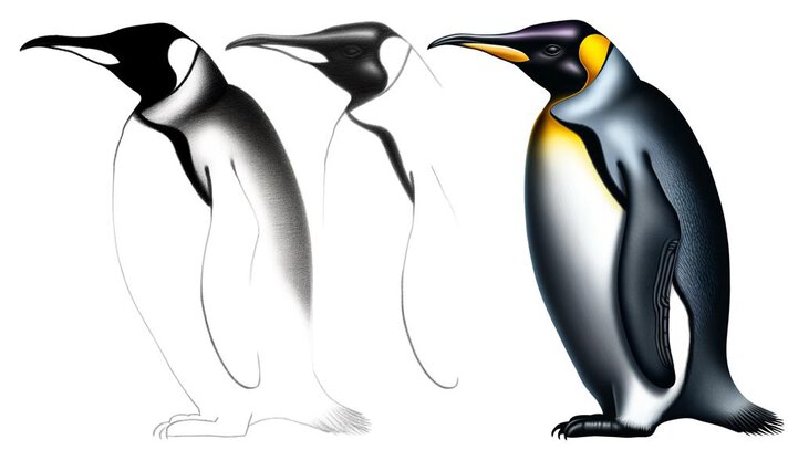 5 Simple Steps To Draw A King Penguin