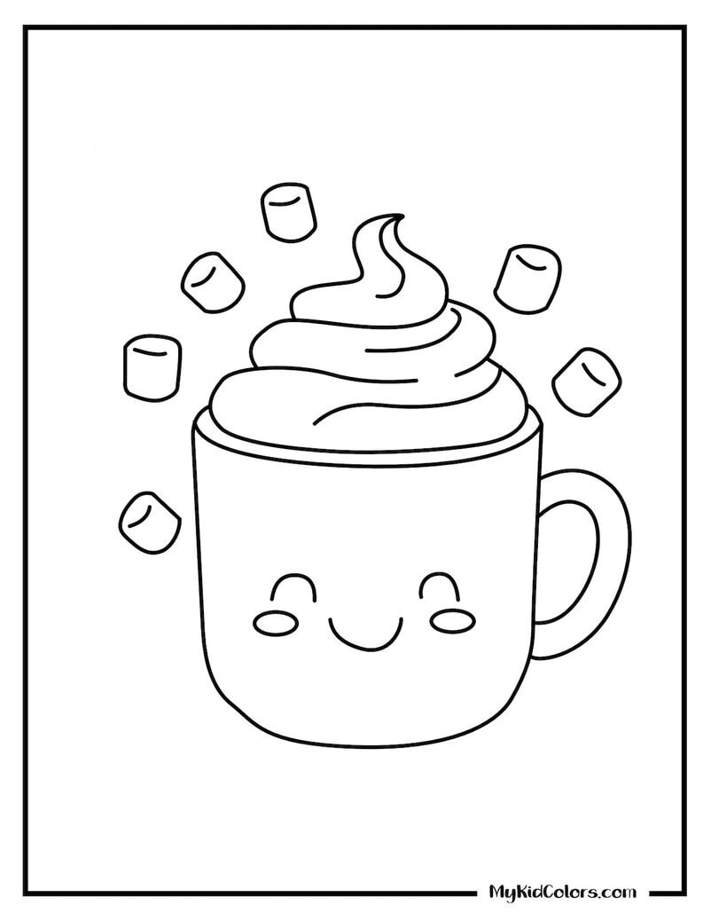 15 Free Hot Cocoa Coloring Page Bundle (Printable PDF)