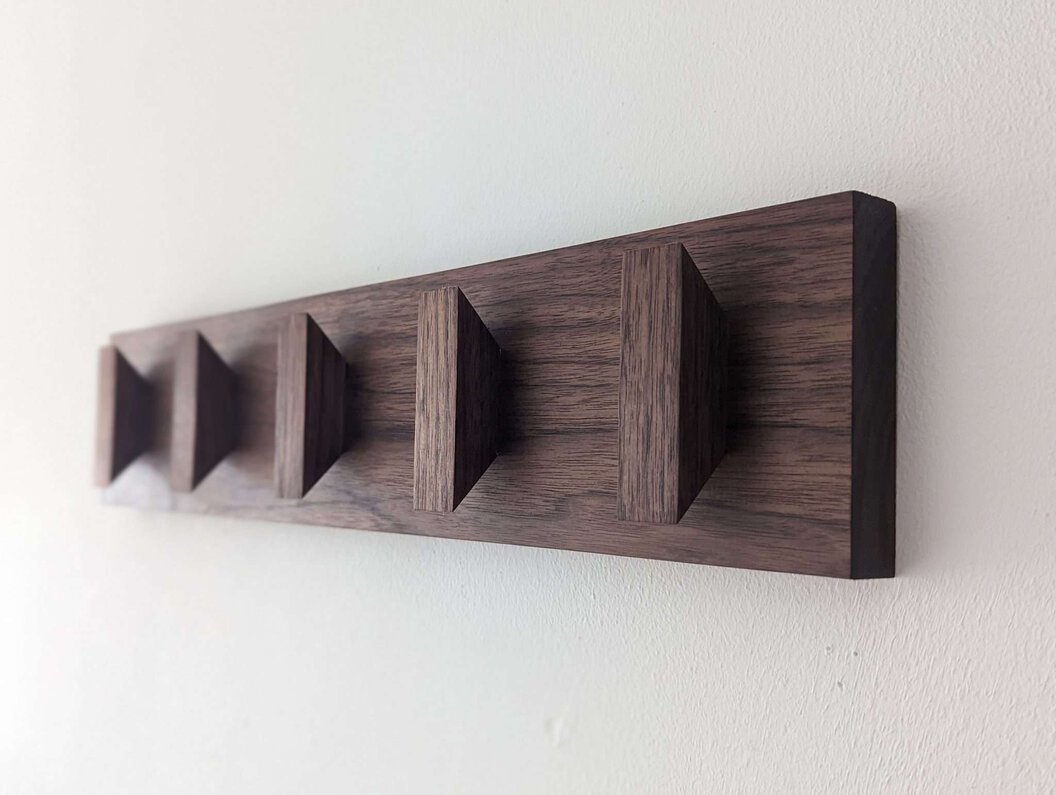 Solid Black Walnut Scandi Coat Rack – Wood 'N' Pegs