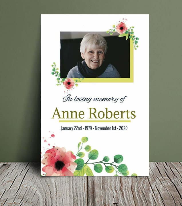 Editable sunflower funeral order of service 108 - Template Design ...