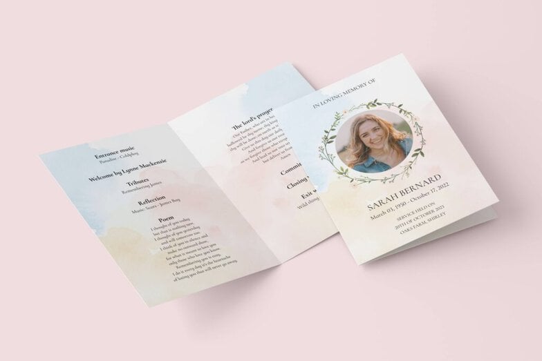 Minimalist Funeral Program Template 022 - Template Design - Funeral ...