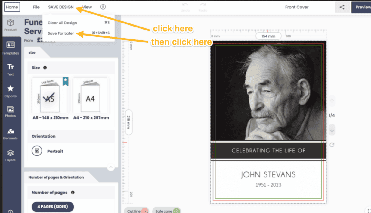 How do I save my design on your design tool? - Order Of Service For ...