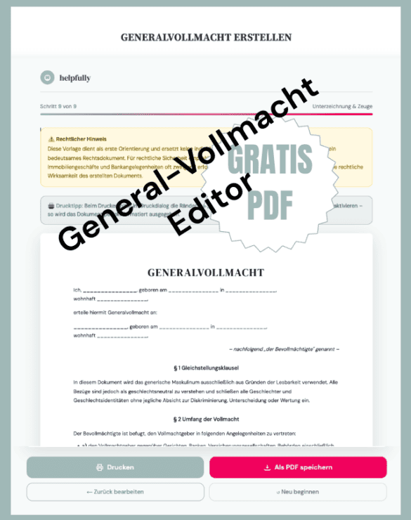 Generalvollmacht Fr Angehrige Vorlage