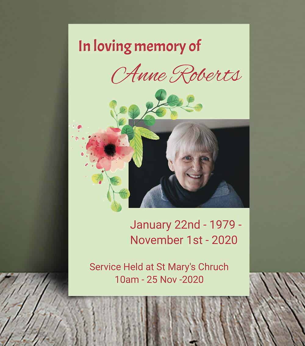 Editable green funeral order of service 025 - Template Design - Funeral ...