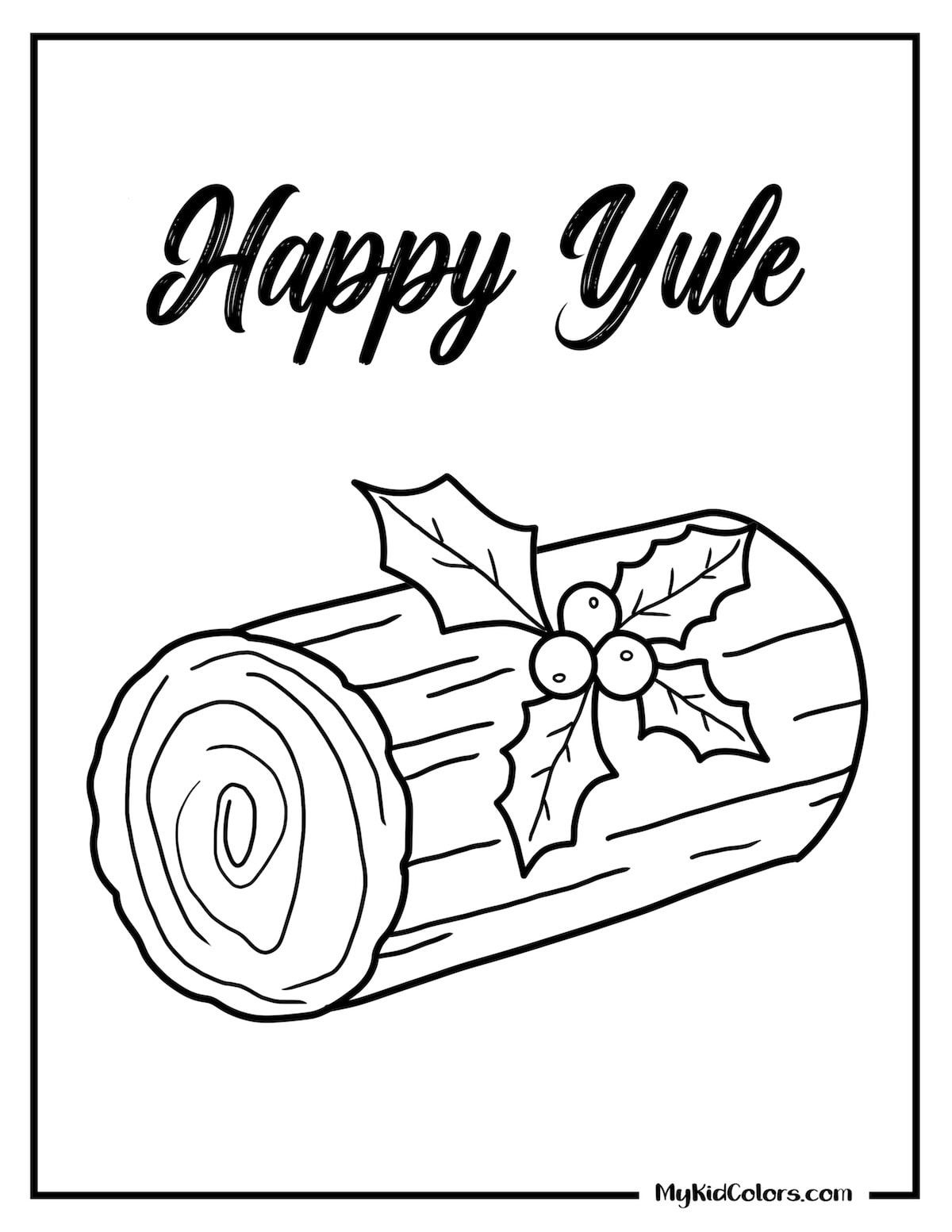 yule coloring pages free printable