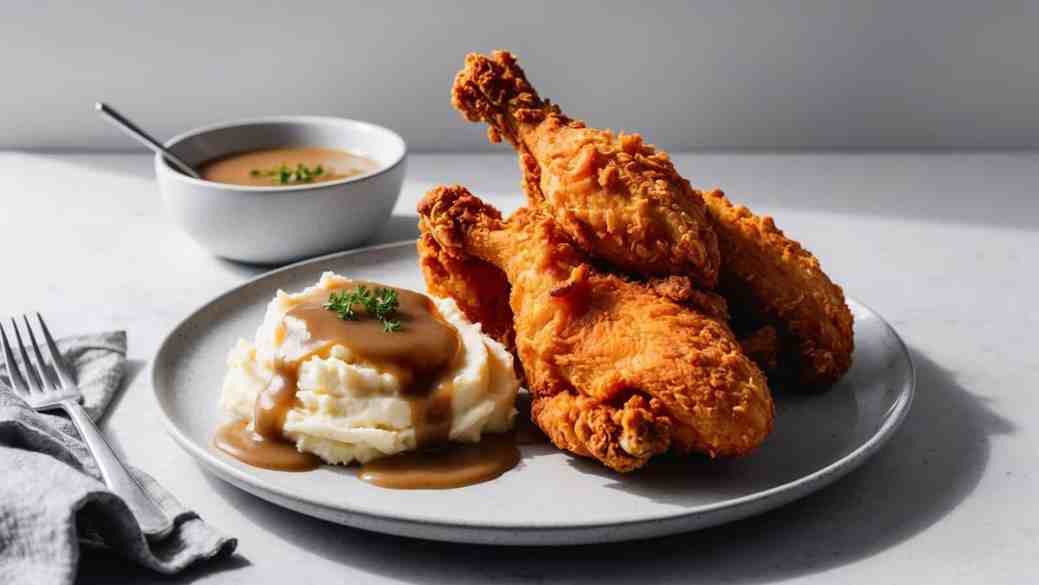 Crispy Fried Chicken with Mashed Potatoes and Gravy | ReallyEats
