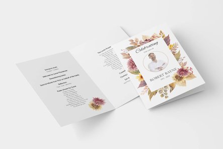 Simple floral order of service 059 - Template Design - Funeral Order Of ...