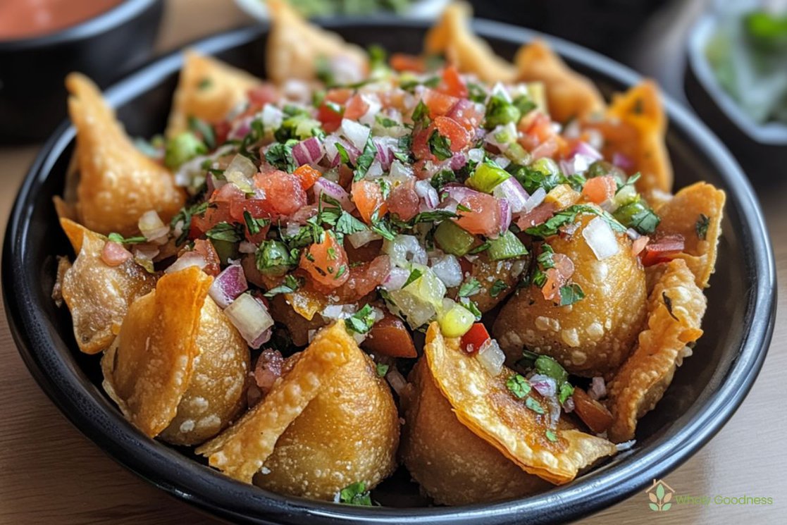 Samosa Chaat Recipe - Wholy Goodness