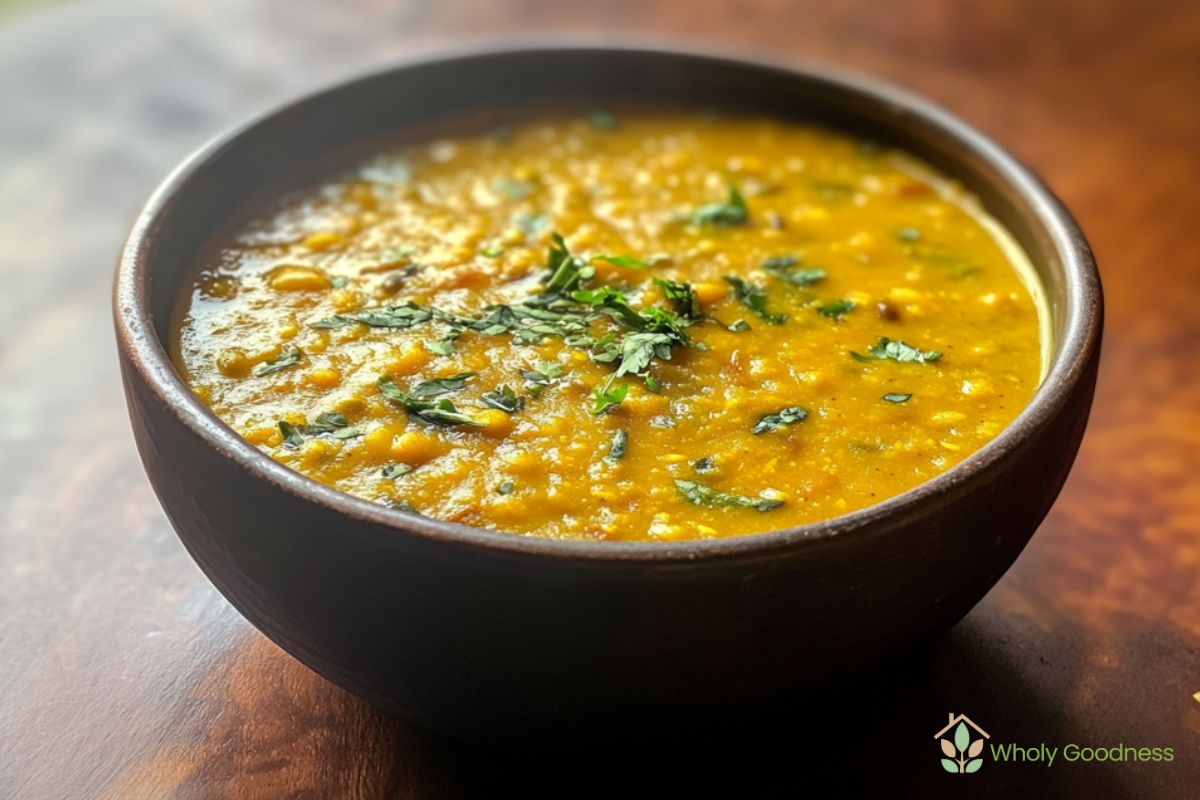 Instant Pot Moong Dal Recipe (Yellow Lentil Soup) - Wholy Goodness