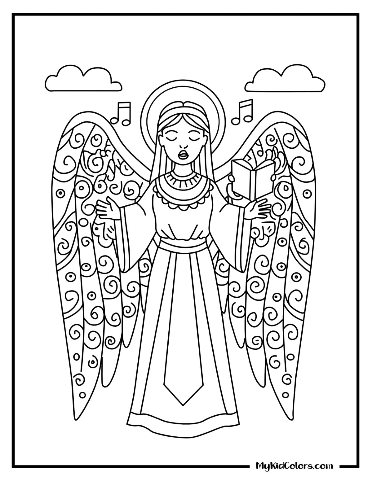 guardian angel coloring page printable